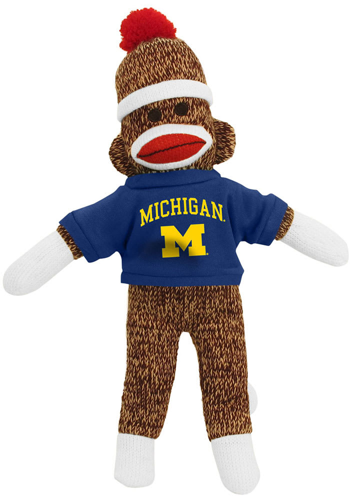 Michigan Wolverines BROWN 8 Inch Sock Monkey Plush - 20750233