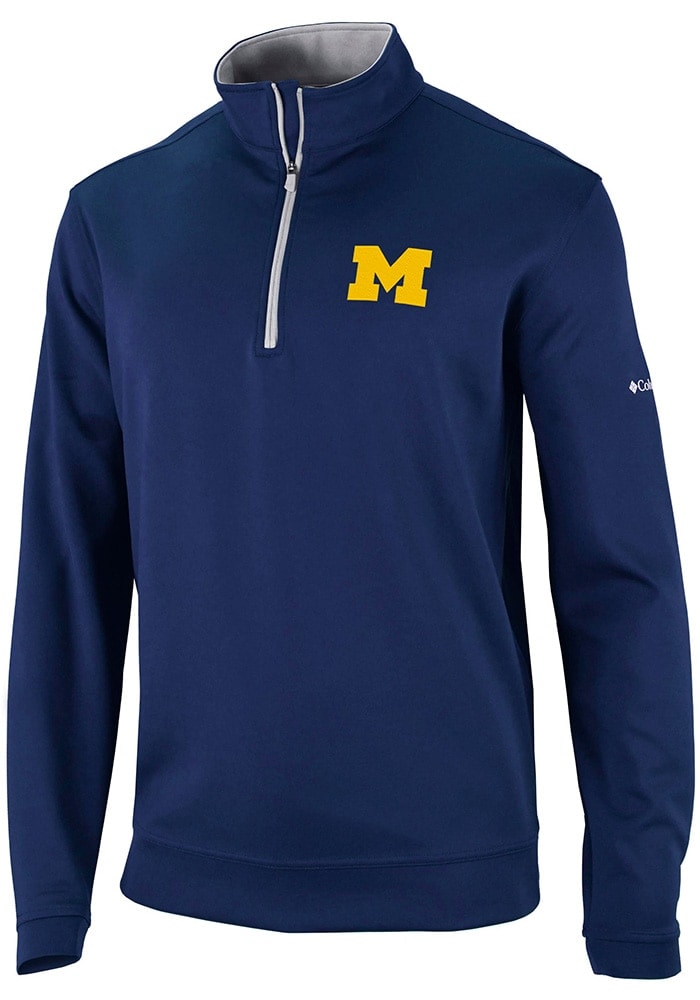 Columbia Michigan Wolverines Mens BLUE Wickham Hills Style Pullover ...