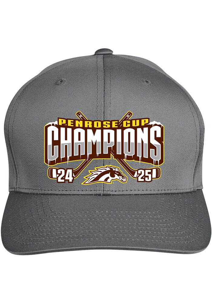 Western Michigan Broncos GREY 2024-25 Penrose Cup Champs 6 Panel Hat ...