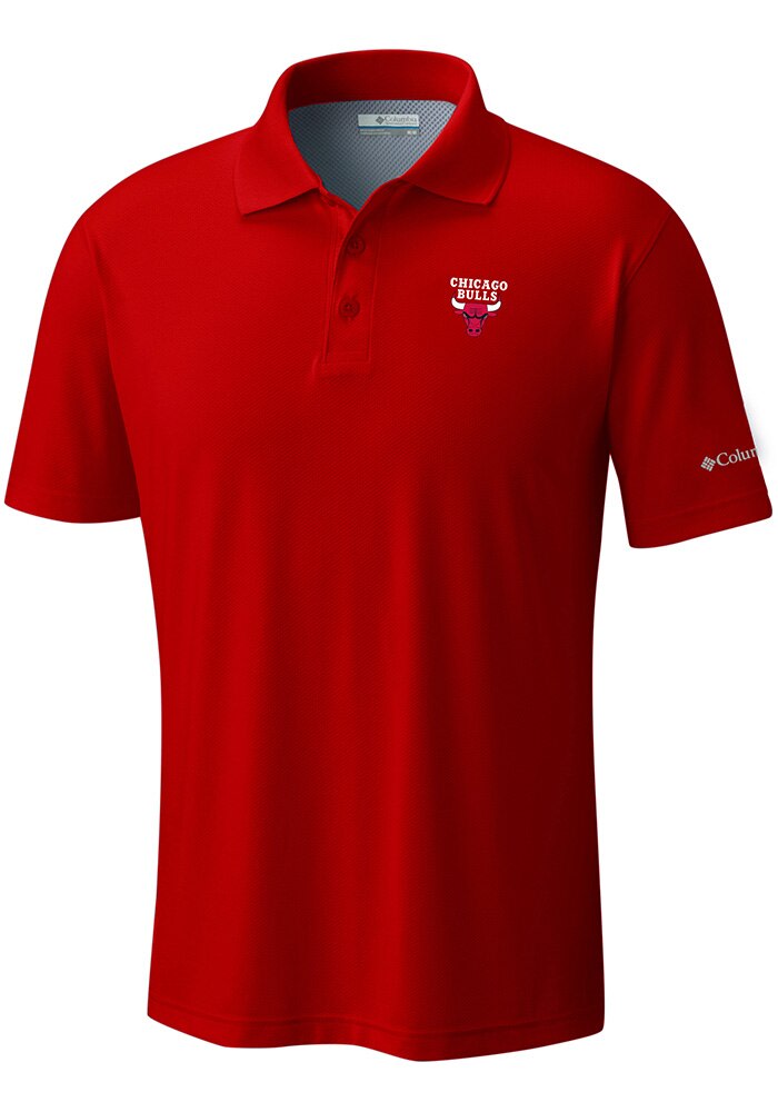 Columbia Chicago Bulls Mens Heat Seal Low Drag Offshore Polo Red Short ...