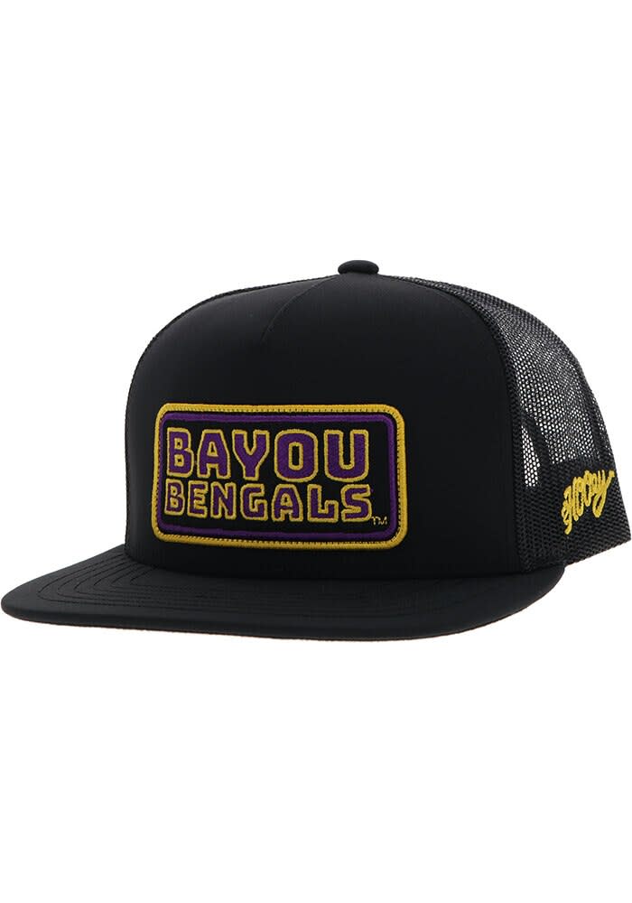 LSU Tigers Hooey BLACK Rectangle Patch 5-Panel Mesh Snapback Hat - 2100027