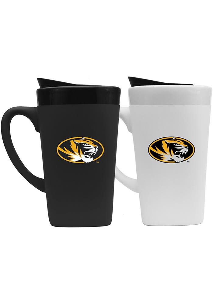 Missouri Tigers BLACK Set of 2 16oz Soft Touch Ceramic Mug - 21200413