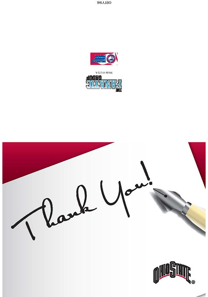 Ohio State Buckeyes Thank You Card - RED