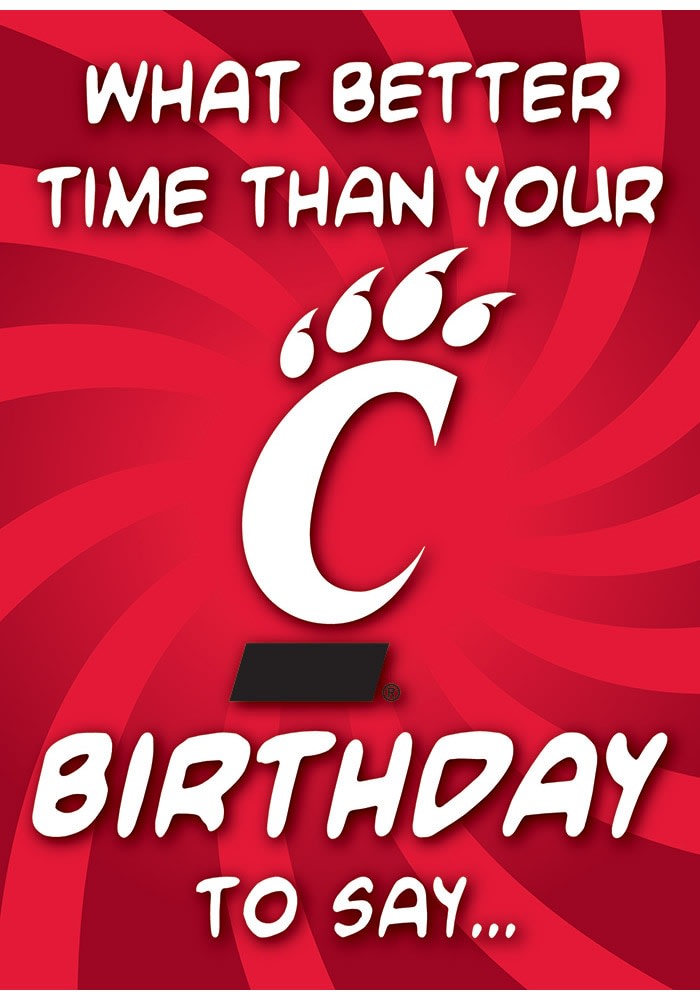 Cincinnati Bearcats Red Happy Birthday Theme Card - 21230125