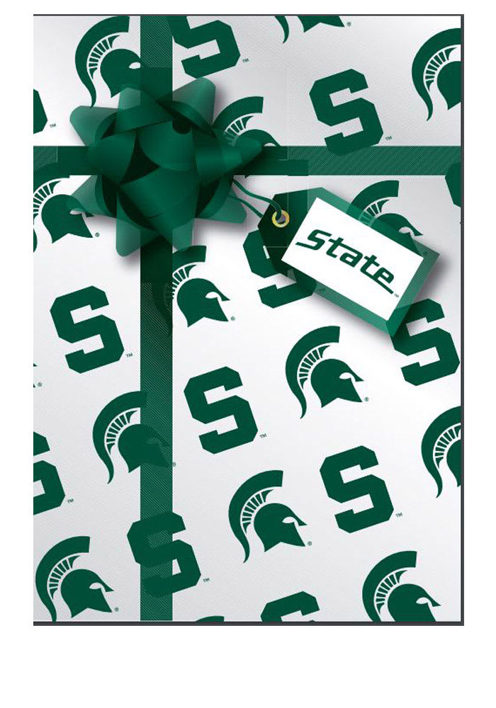 Michigan State Spartans GREEN Present Happy Birthday Card - 21230681
