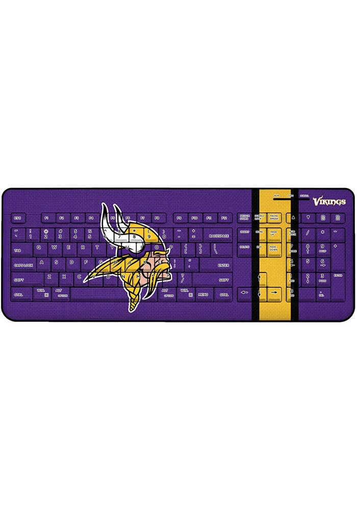 Minnesota Vikings BLACK Stripe Wireless Keyboard - 21434986