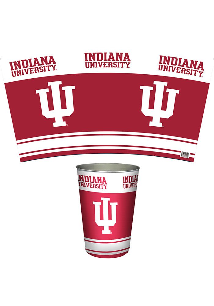 Indiana Hoosiers CRIMSON Logo Stripe Waste Basket - 2151587
