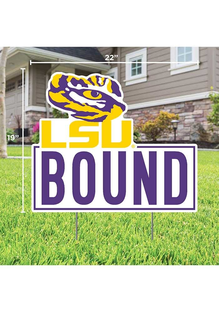 LSU Tigers White School Bound Yard Sign - 217625595