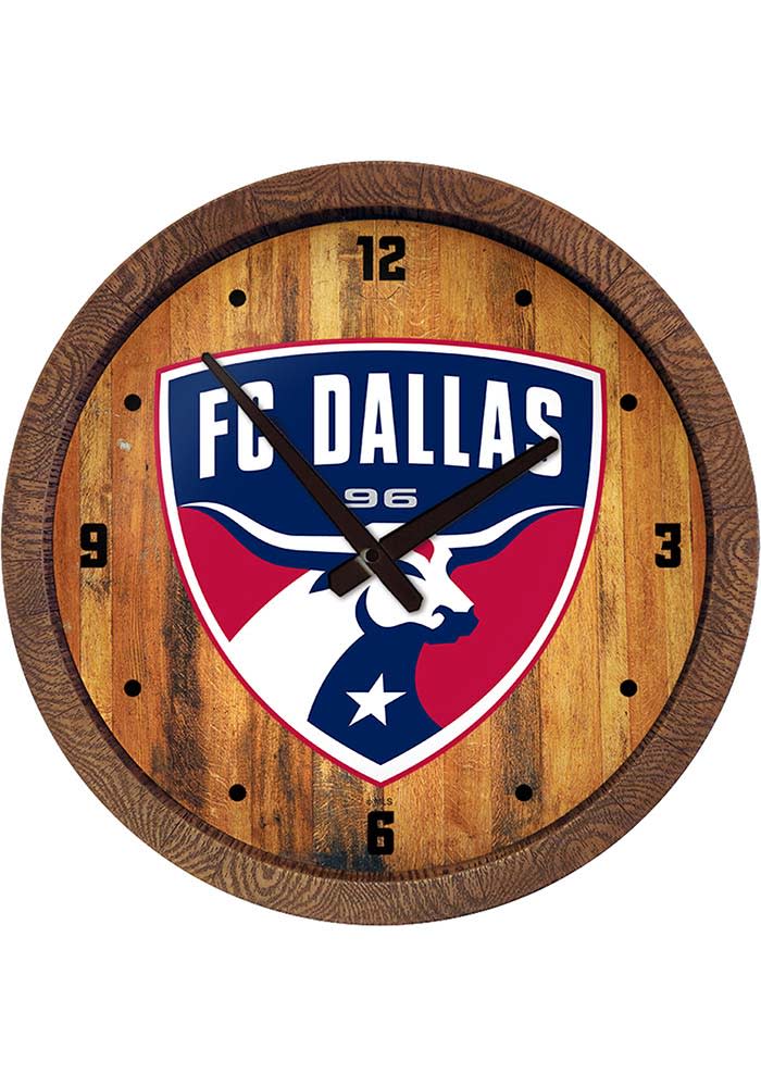 FC Dallas Blue Faux Barrel Top Wall Clock - 22100573