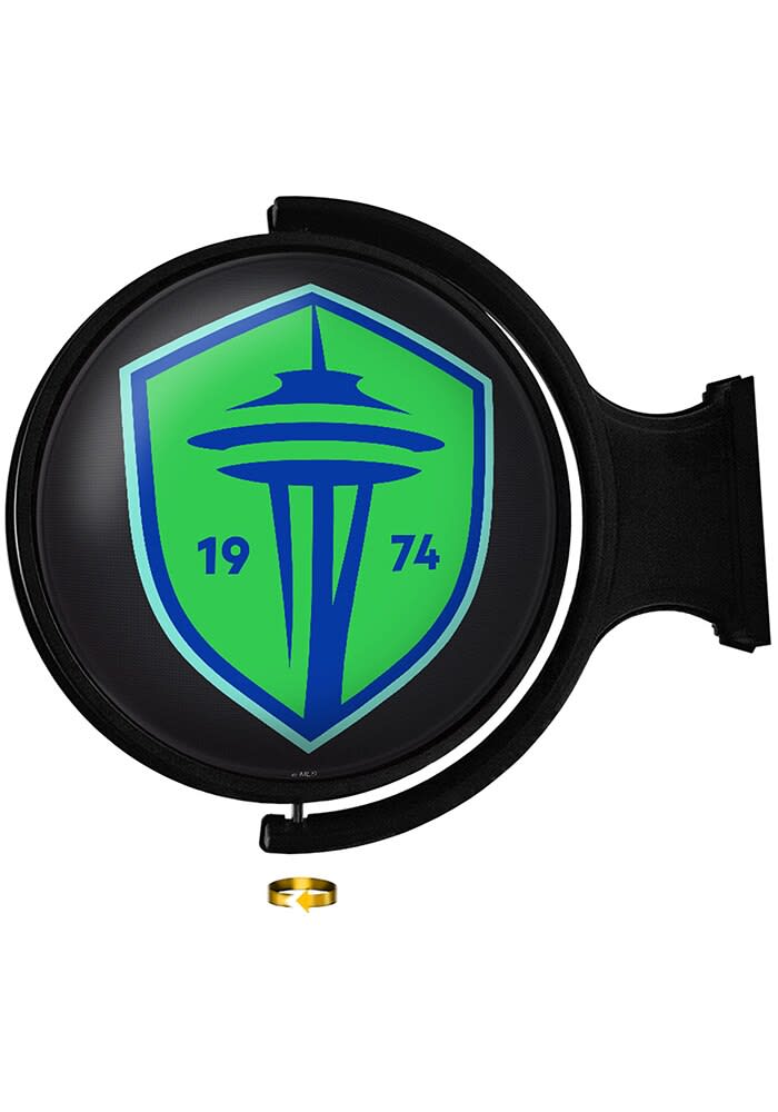 The Fan-Brand Seattle Sounders FC Blue Round Rotating Lighted Sign ...