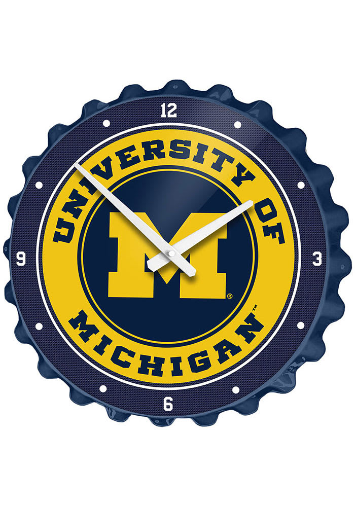 Michigan Wolverines BLUE Bottle Cap Wall Clock - 2211525