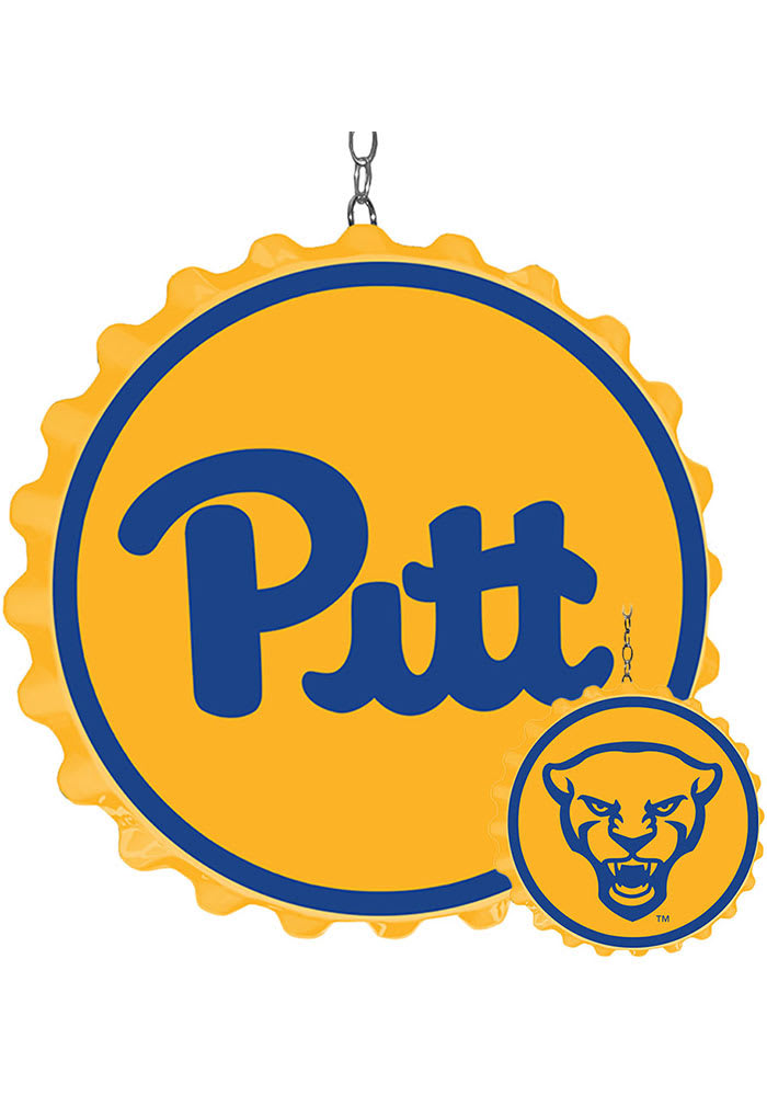 Pitt Panthers GOLD Bottle Cap Dangler Sign