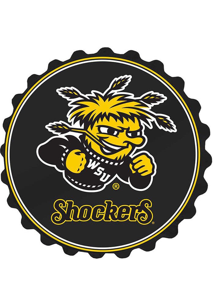 The Fan-Brand Wichita State Shockers YELLOW Bottle Cap Sign - 2211611