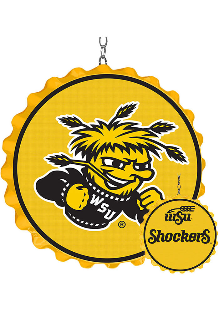 The Fan-Brand Wichita State Shockers YELLOW Logo Bottle Cap Dangler ...