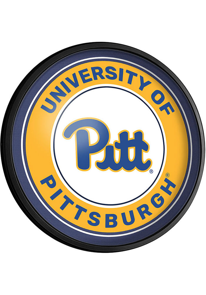 Pitt Panthers GOLD Round Slimline Lighted Sign