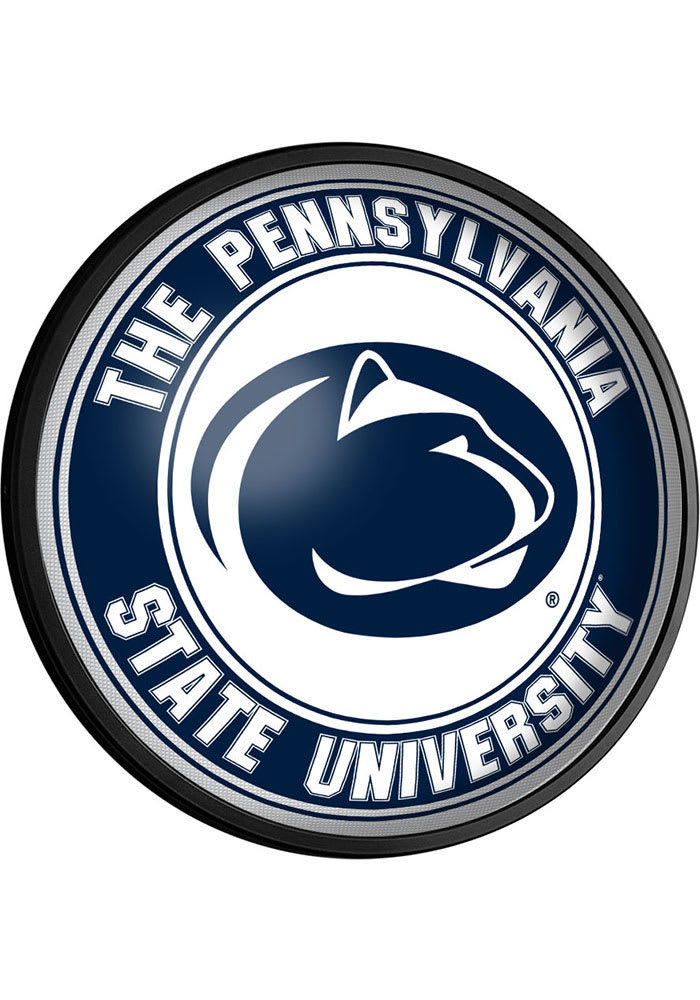 The Fan-Brand Penn State Nittany Lions BLUE Round Slimline Lighted Sign ...