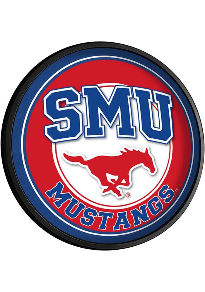 The Fan-Brand SMU Mustangs Red Round Slimline Lighted Sign - 2211921