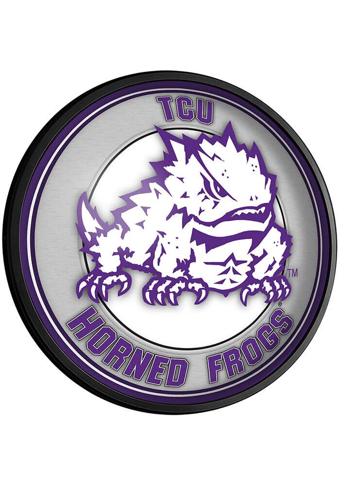 The Fan-Brand TCU Horned Frogs PURPLE Mascot Round Slimline Lighted ...