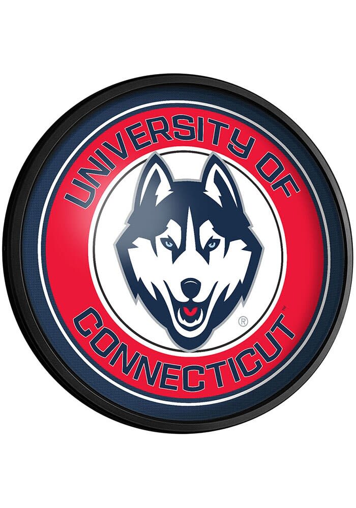 The Fan-Brand UConn Huskies Red Round Slimline Lighted Sign - 2211941