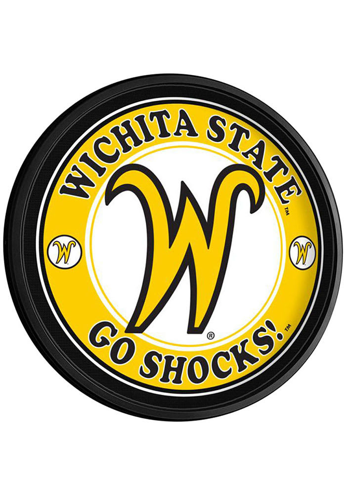 The Fan-Brand Wichita State Shockers YELLOW Script Round Slimline ...