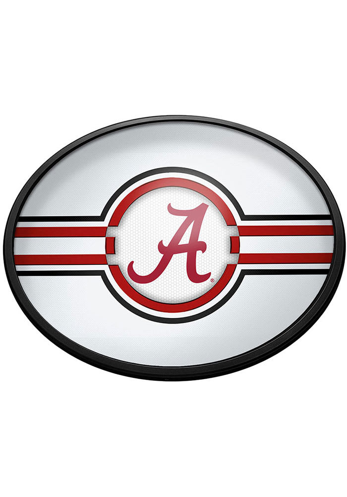 The Fan-Brand Alabama Crimson Tide WHITE Oval Slimline Lighted Sign ...