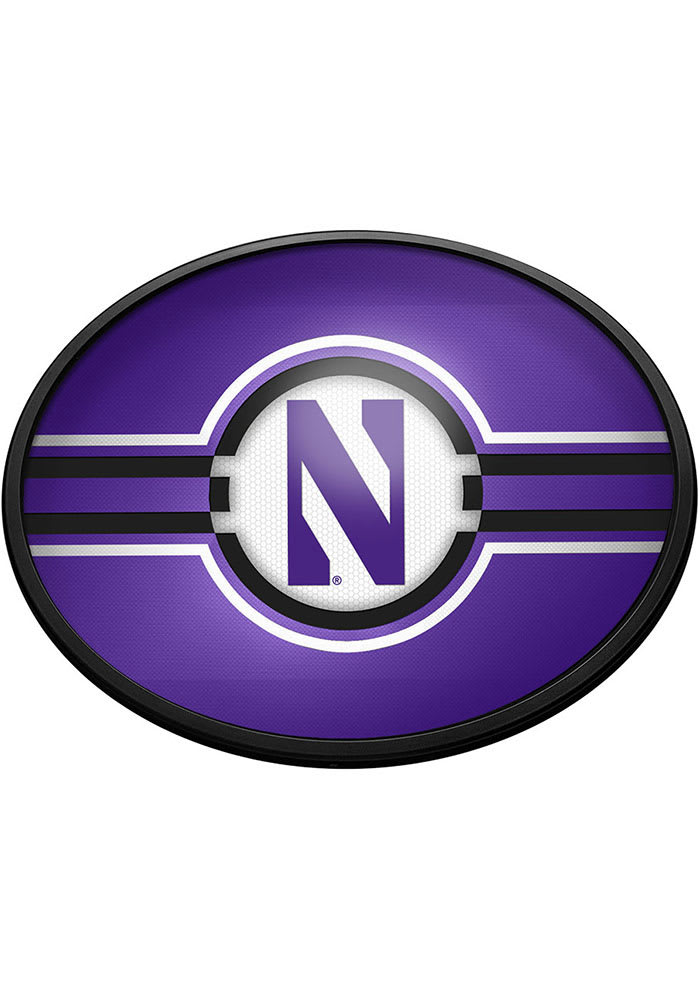 The Fan-Brand Northwestern Wildcats PURPLE Oval Slimline Lighted Sign ...
