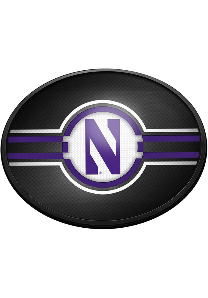 Northwestern Wildcats BLACK Oval Slimline Lighted Sign - 2212113