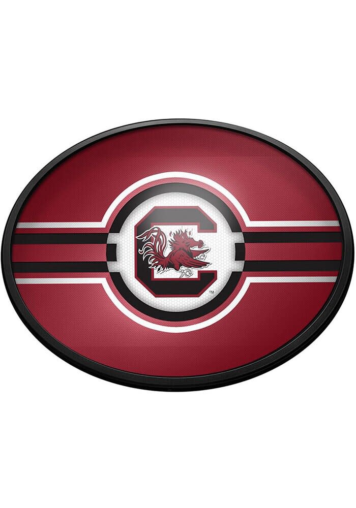 The Fan-Brand South Carolina Gamecocks GARNET Oval Slimline Lighted ...