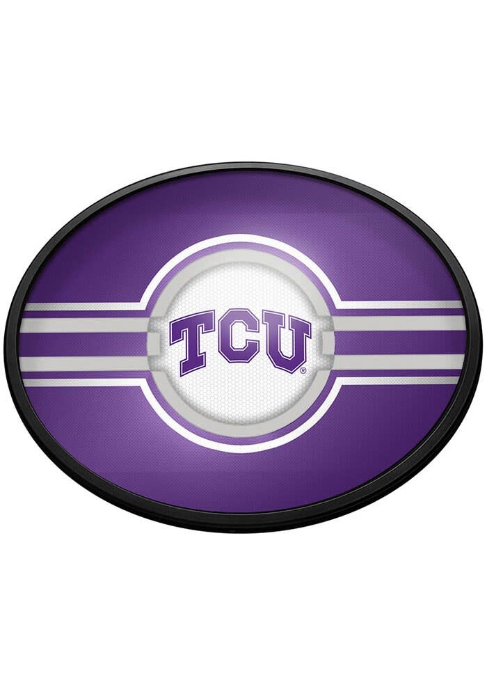 The Fan-Brand TCU Horned Frogs PURPLE Oval Slimline Lighted Sign - 2212142