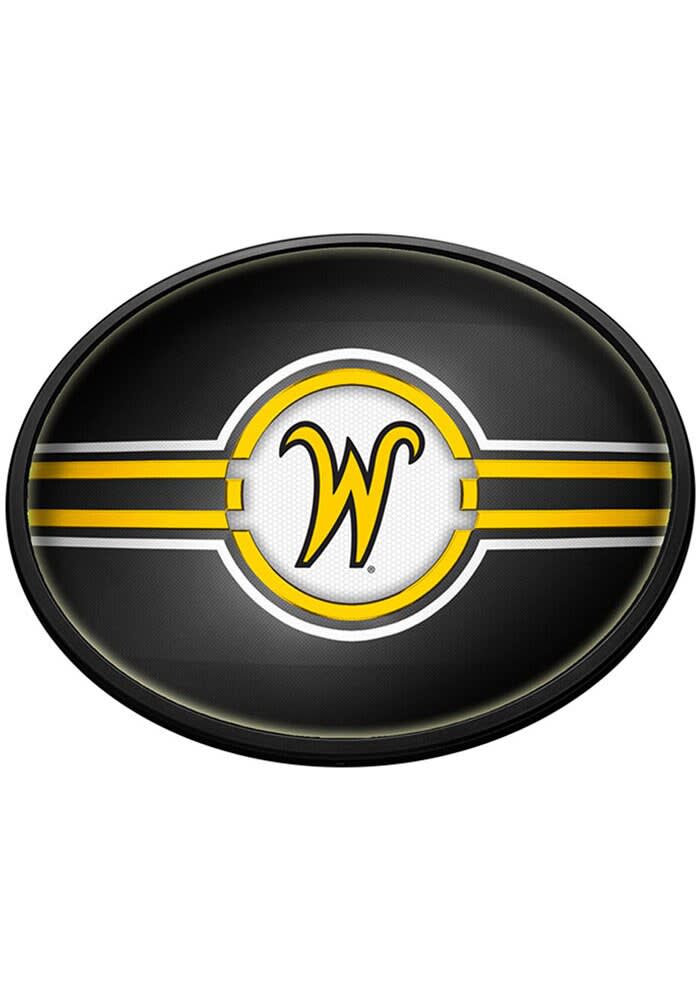 The Fan-Brand Wichita State Shockers YELLOW Script Oval Slimline ...