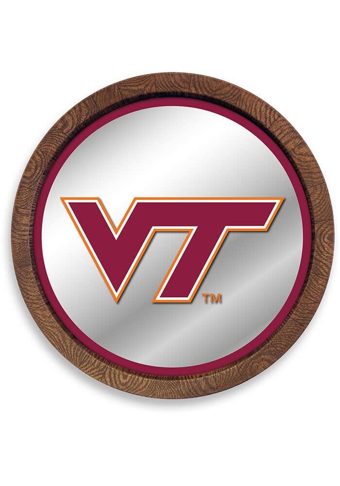 The Fan-Brand Virginia Tech Hokies MAROON Faux Barrel Top Mirrored Sign ...