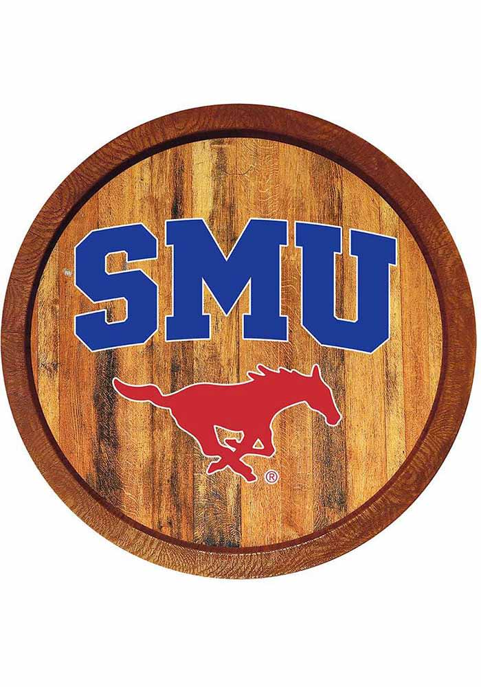 The Fan-Brand SMU Mustangs Red Faux Barrel Top Sign - 2212527