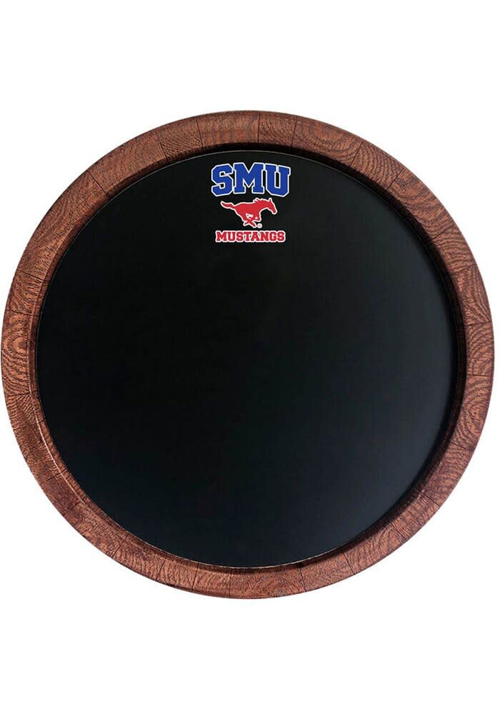 The Fan-Brand SMU Mustangs Red Chalkboard Faux Barrel Top Sign - 2212530