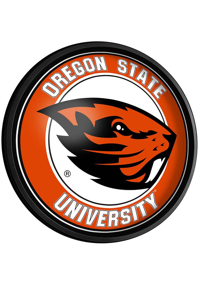 The Fan-Brand Oregon State Beavers Round Slimline Lighted Wall Sign