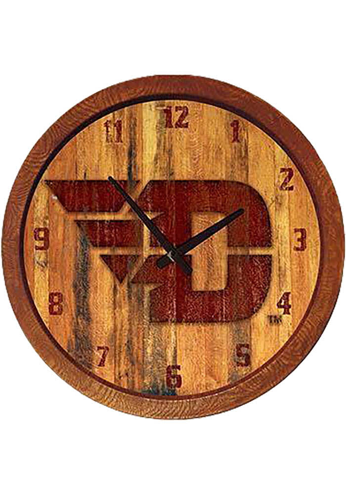 Dayton Flyers Red Branded Faux Barrel Top Wall Clock - 2212743