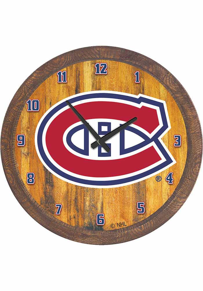 Montreal Canadiens Faux Barrel Top Wall Clock - RED