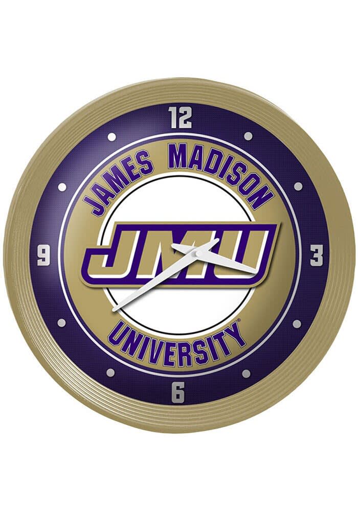 James Madison Dukes Ribbed Frame Wall Clock - PURPLE