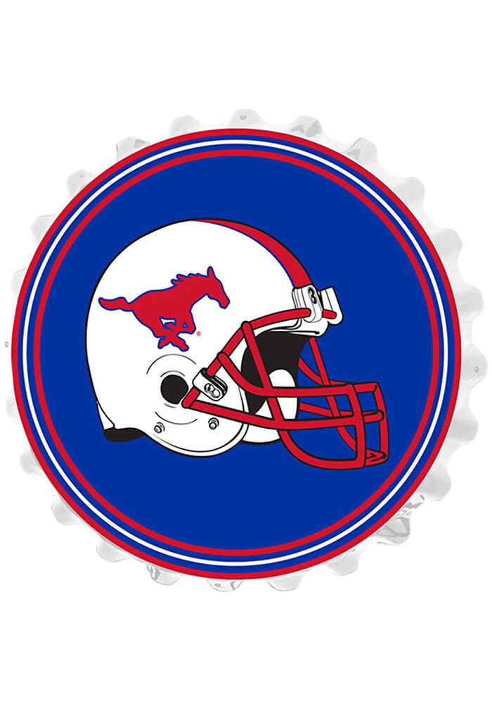 The Fan-Brand SMU Mustangs BLUE Helmet Bottle Cap Wall Sign - 2213152