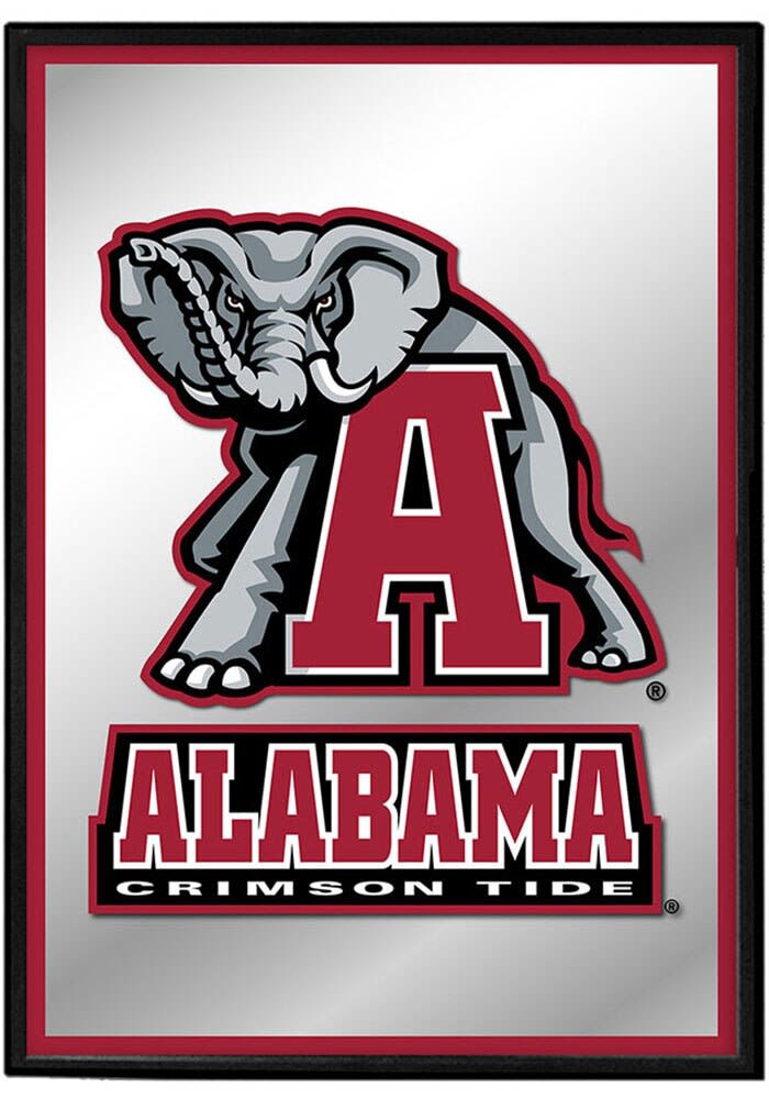 The Fan-Brand Alabama Crimson Tide Vertical Framed Mirrored Wall Sign