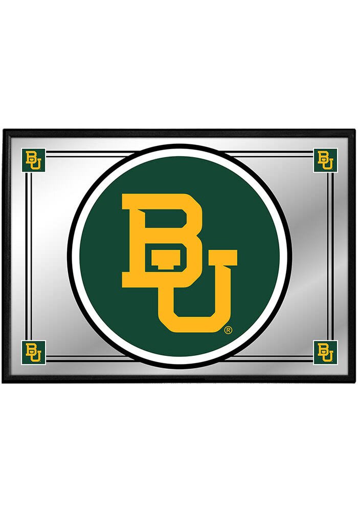 The Fan-Brand Baylor Bears GREEN Logo Team Spirit Framed Mirrored Wall ...