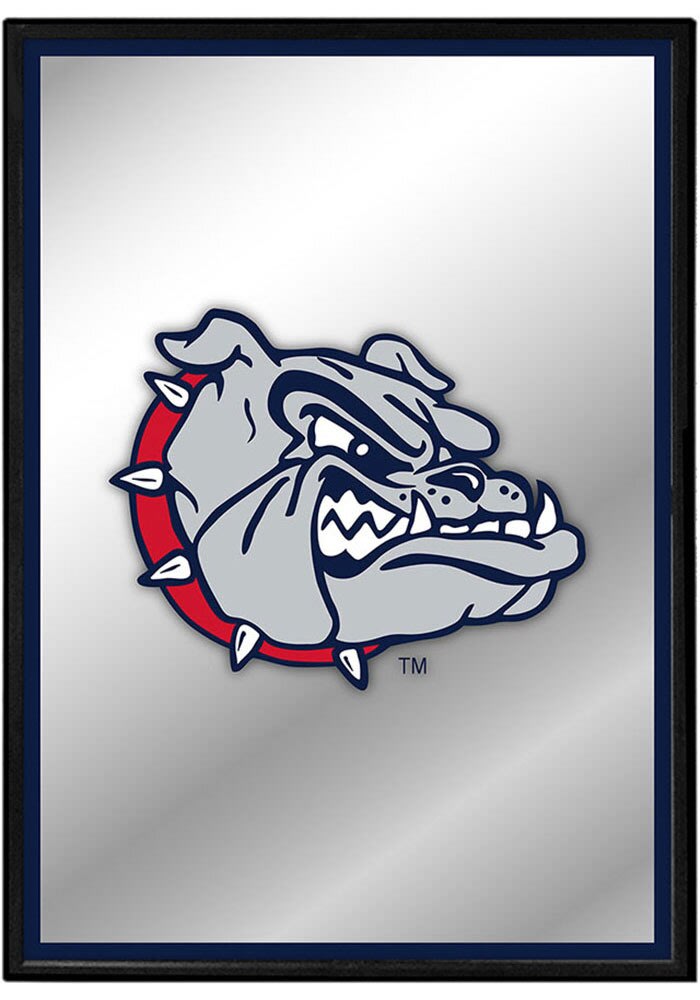 The Fan-Brand Gonzaga Bulldogs BLUE Spike Framed Mirrored Wall Sign ...