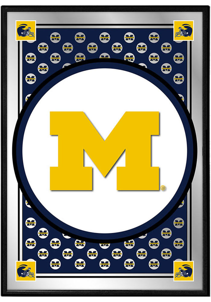 Michigan Wolverines Yellow Letter Team Spirit Mirrored Wall Sign