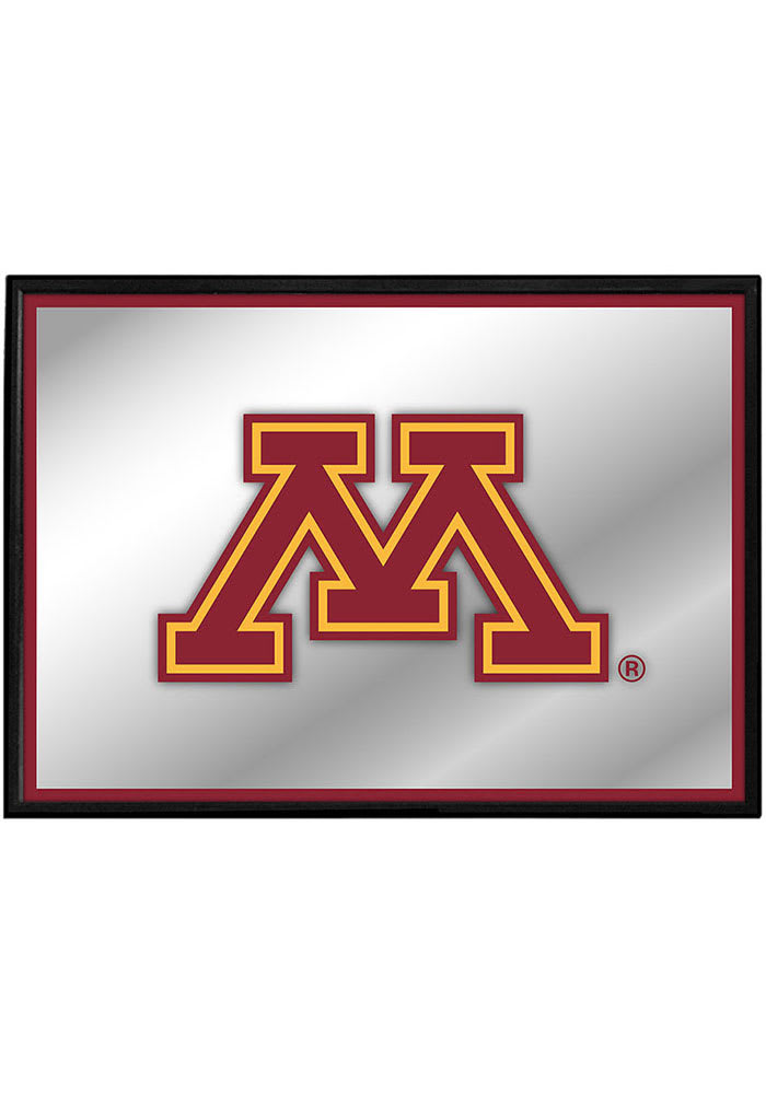 The Fan-Brand Minnesota Golden Gophers MAROON Framed Mirrored Wall Sign ...