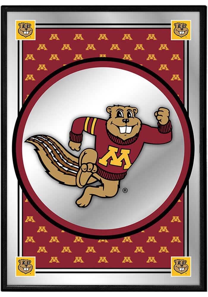 The Fan-Brand Minnesota Golden Gophers Mascot Team Spirit Mirrored Wall ...