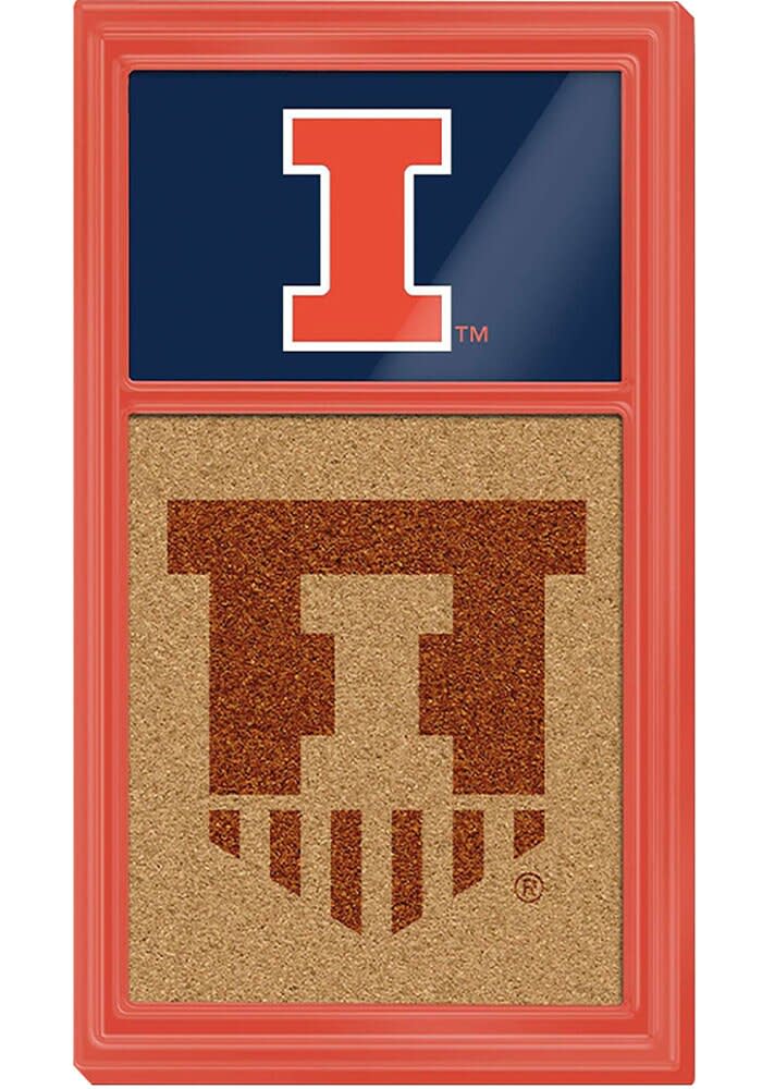 The Fan-Brand Illinois Fighting Illini Dual Logo Cork Noteboard Sign