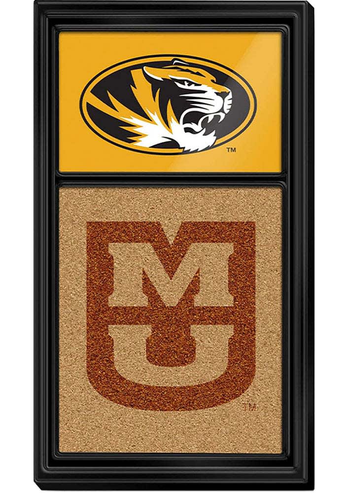 The Fan-Brand Missouri Tigers BLACK Dual Logo Cork Noteboard Sign - 2213544