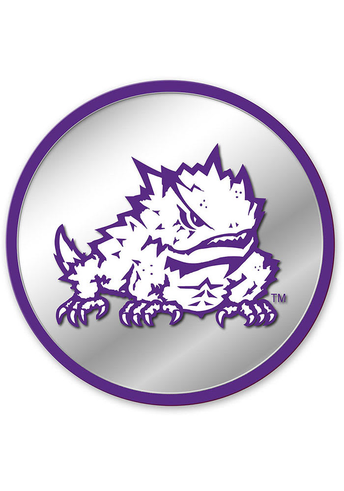The Fan-Brand TCU Horned Frogs PURPLE Mascot Modern Disc Mirrored Wall ...