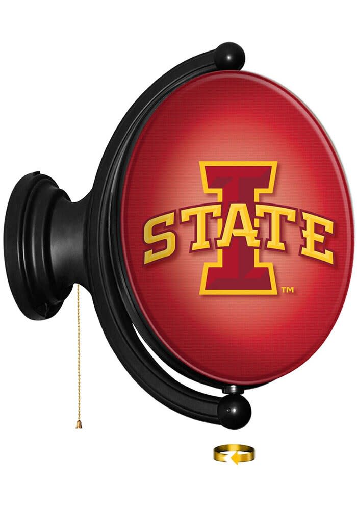 The Fan-Brand Iowa State Cyclones Red Oval Rotating Lighted Sign - 2214604