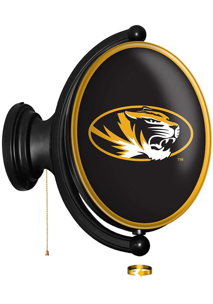 The Fan-Brand Missouri Tigers BLACK Oval Rotating Lighted Sign - 2214632