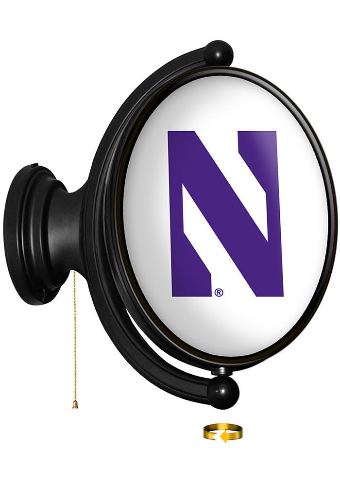 Northwestern Wildcats WHITE Oval Rotating Lighted Sign - 2214658